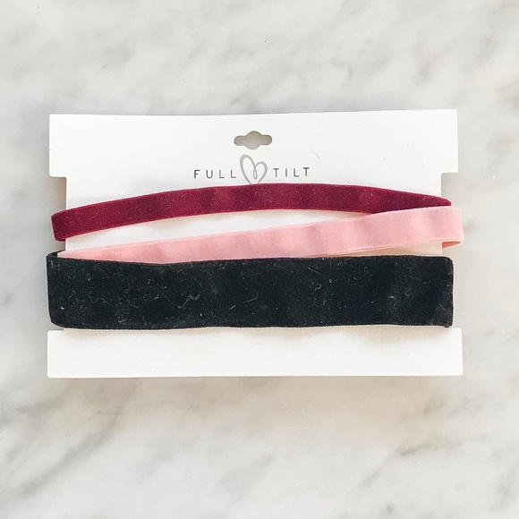 Full Tilt | Accessories | 33 Nwt Set Of 3 Full Tilt Velvet Chokers ...